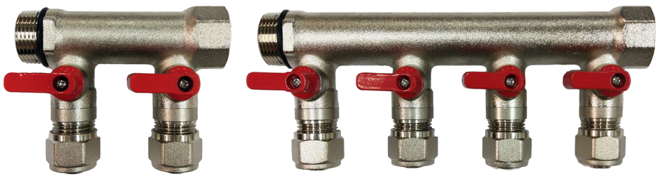 3/4" 6-Loops Ball Valve (red handle) Brass Pex Manifold for 1/2" Pex | eBay