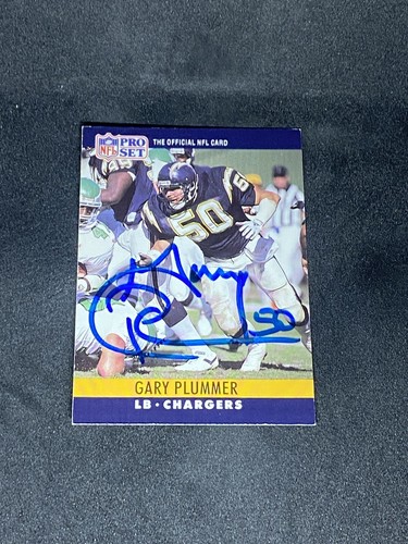 Gary Plummer 1990 Pro Set #280 San Diego Chargers Auto Autographed ...