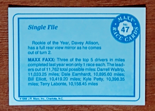 1988 Maxx Myrtle Beach card #47 "Single File" | eBay