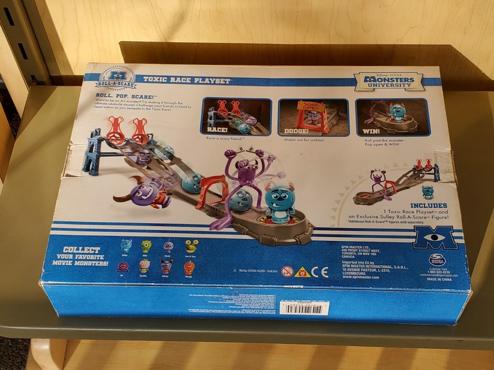 Spinmaster Monsters University Roll-a-Scare Play Set, Toxic Race ...