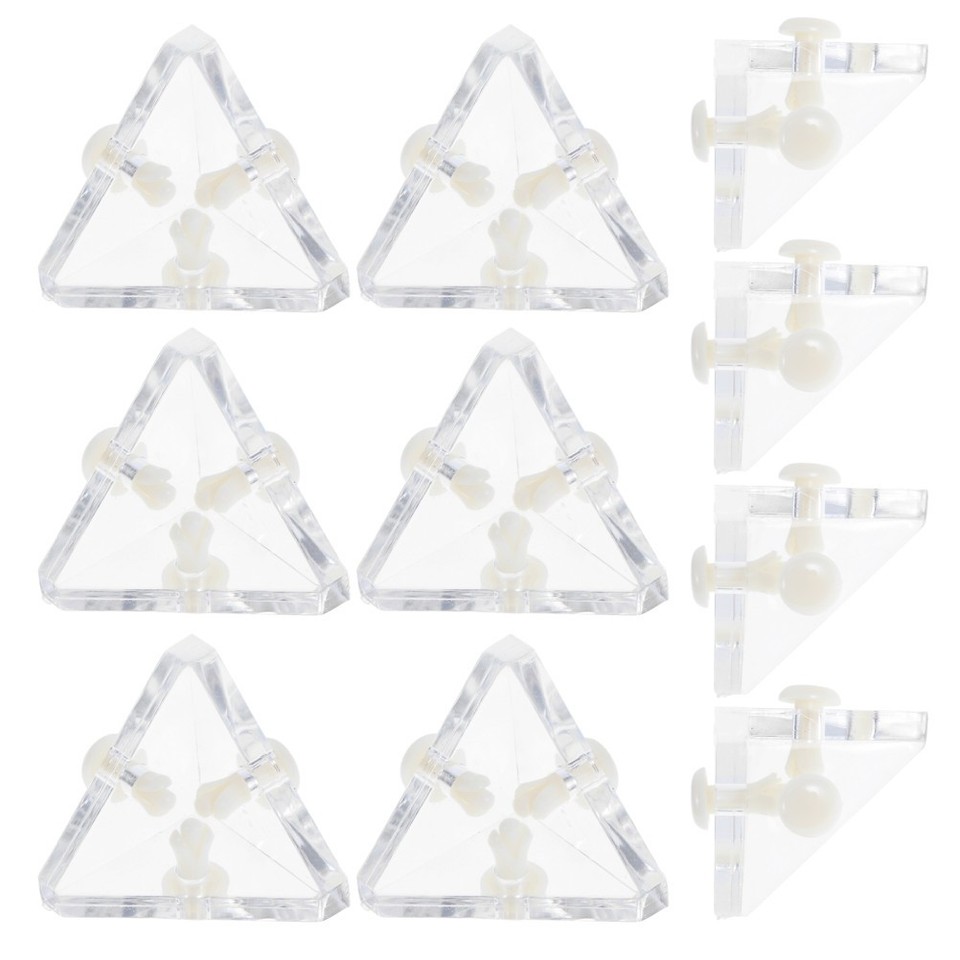 10 Sets Transparent Acrylic Right Angle Corner Brackets For Display Box ...
