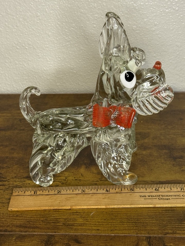 Vintage Murano 1970’s Scottish Terrier Dog Hand Blown Glass Statue ...