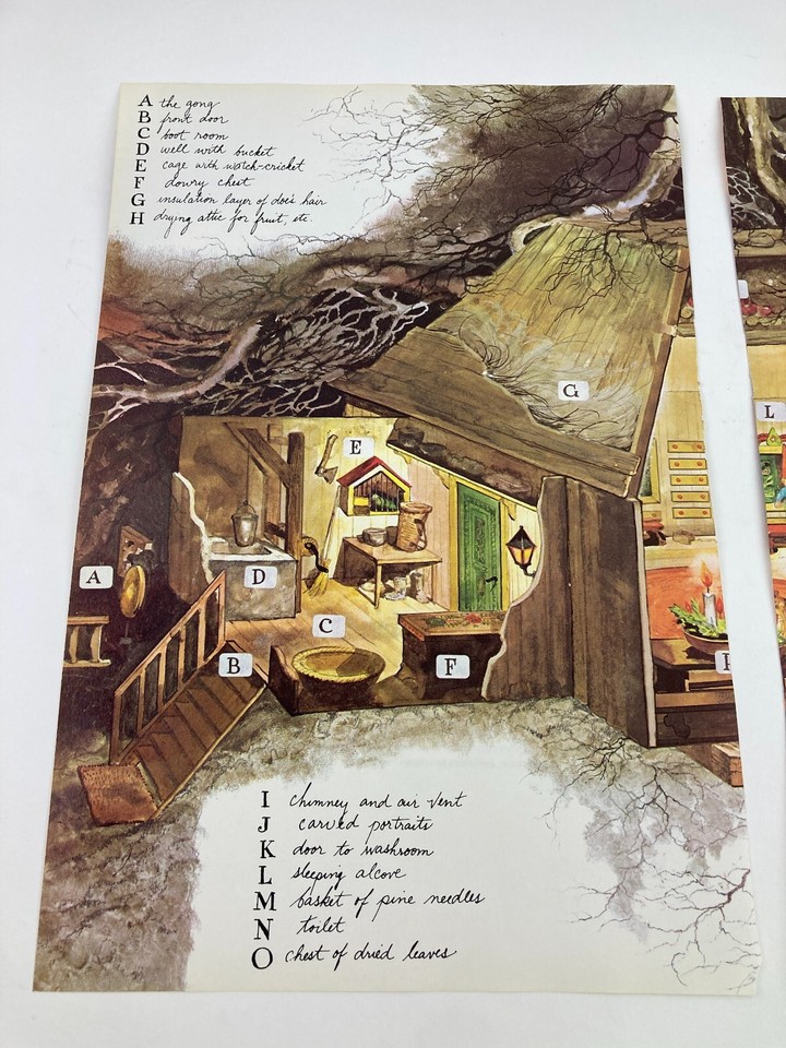 Gnome Underground Tree House Map Diagram Poortvliet Art Prints from ...
