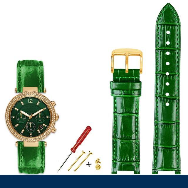 Fashion Notched Cowhide Watch Strap for Michael Kors Watch Mk6985 6986 ...