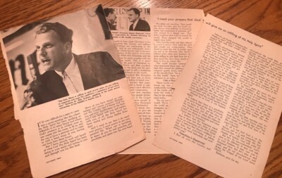 Vintage 1962 Ephemera Billy Graham Magazine Article Full Gospel Mens ...