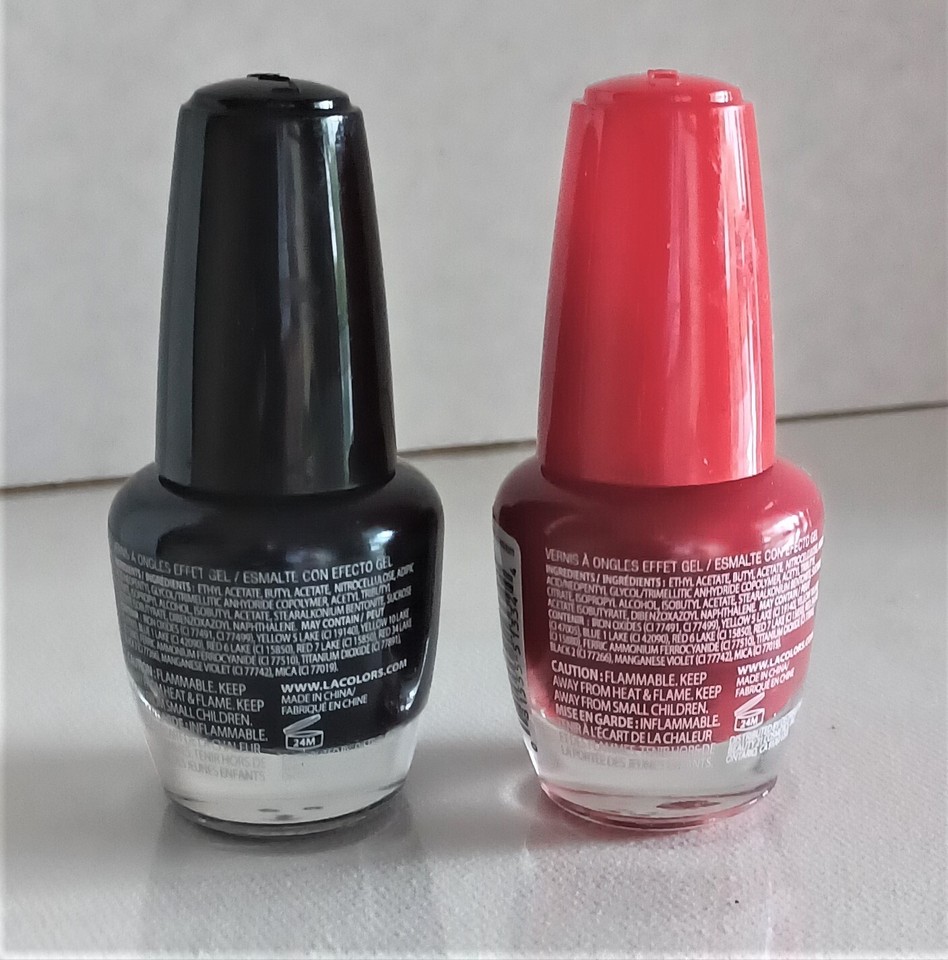 L.A. Colors Color Craze Gel Glow Nail Polish Red Vampire and Fallen ...