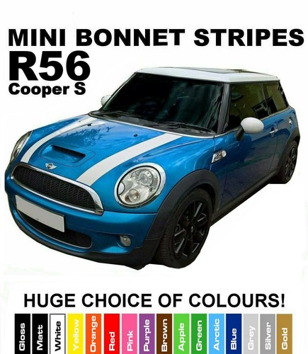 Mini Cooper S Bonnet Stripes Vinyl - R55, R56, R57 - Exact Shape as ...