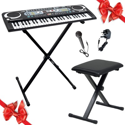 54 Keys Electronic Keyboard Digital Music Chair Piano, Microphone ...