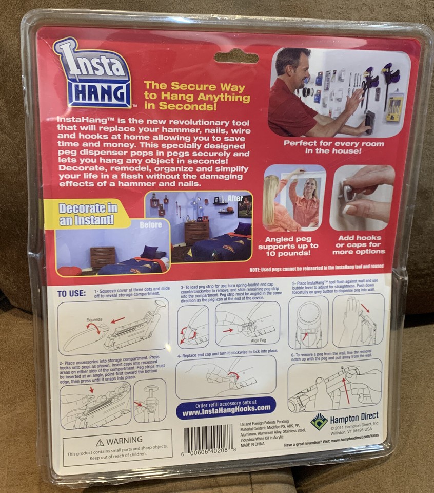 INSTA HANG AS SEEN ON TV LOAD/LEVEL/PRESS 47 PCS HOLDS UPBTO 10lbs each | eBay