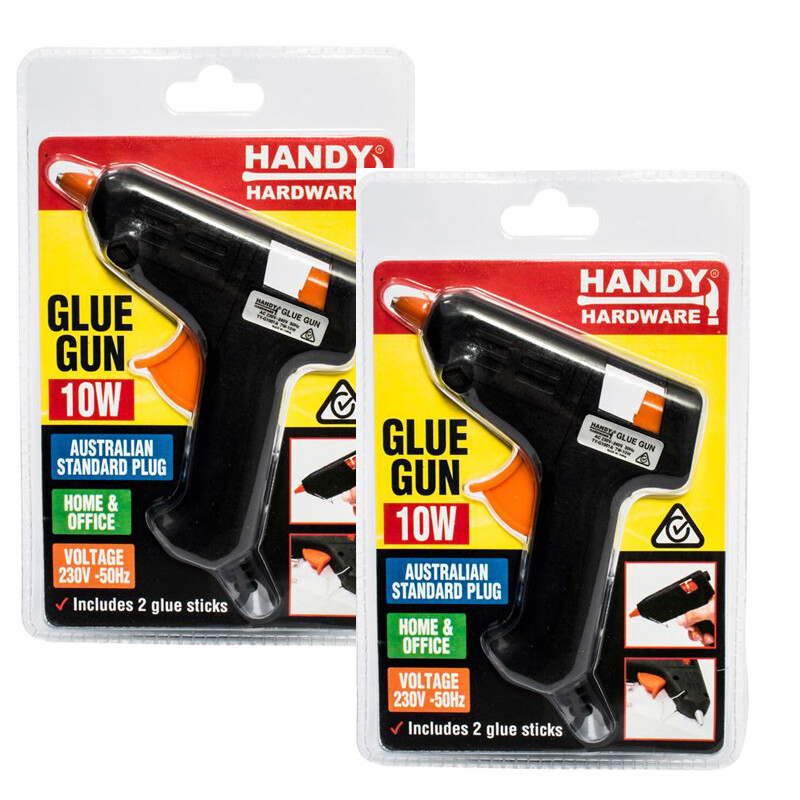 2 Sets 10W Hot Glue Gun Plus 40 Glue Sticks Value Pack Handy Hardware ...
