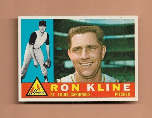 1960 TOPPS RON KLINE BASEBALL CARD #197 - EX-MINT CONDITION! CARDINALS ...