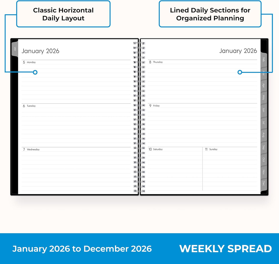 Blue Sky 2026 Weekly and Monthly Planner Calendar, Includes January ...