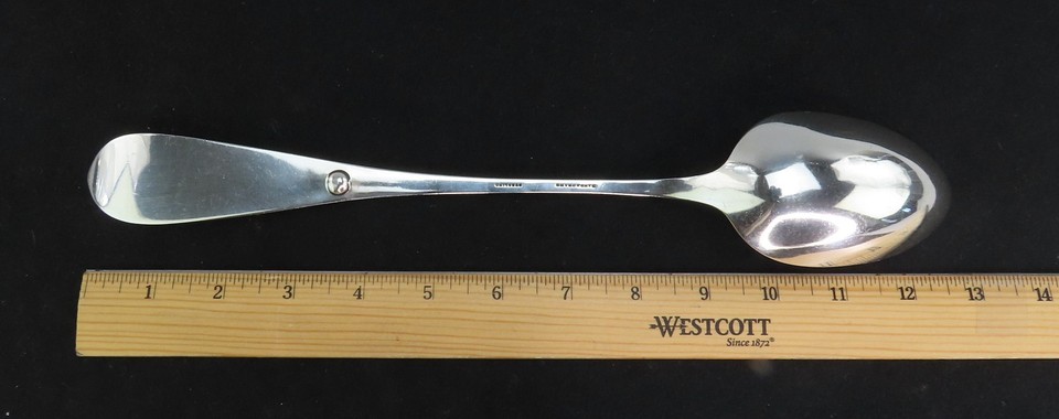 Stylish Large Sterling Silver Casserole Spoon w/ Back Notch Shell ...