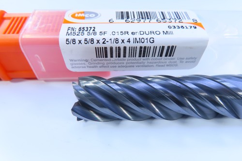 NEW 5/8" IMCO ENDURO 65372 SOLID CARBIDE END MILL 5 FLUTE LONG LENGTH ...