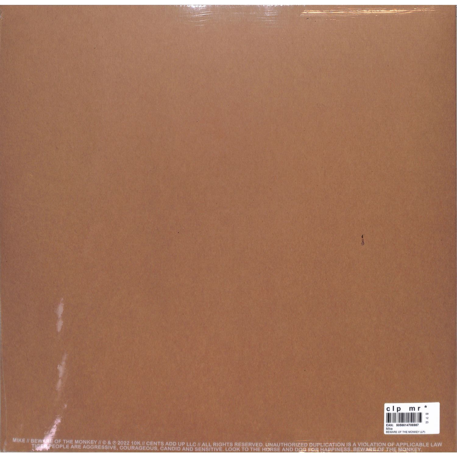 Mike / BEWARE OF THE MONKEY (LP) / 10k / 10005LP / LP 5056614706987 ...
