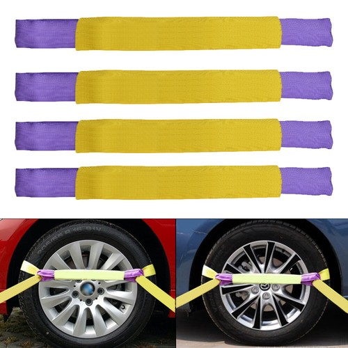 4x Alloy Wheel Vehicle Car Recovery Securing Tie Link Straps Trailer ...