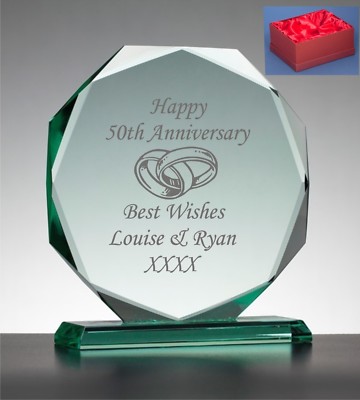Personalised Engraved Presentation Glass Plaque Birthday Gift Any Age ...