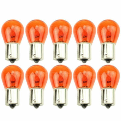 10 X 581 AMBER BULBS ORANGE INDICATOR LIGHT 12V 21W BAU15S PY21W CAR ...