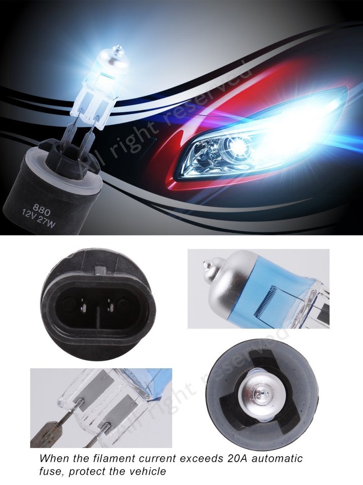 2x 880 893 27w Halogen Xenon Headlight Fog Light Bulbs 6K White 884 885 ...
