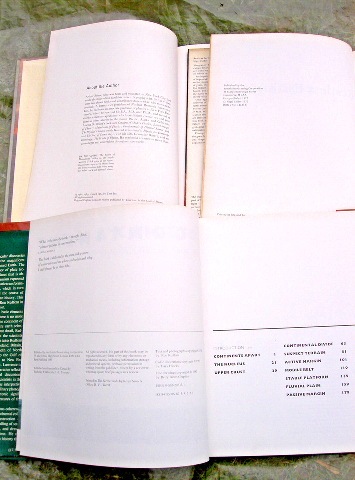 BOOKS PLATE TECTONICS RESTLESS EARTH NIGEL CALDER MAKING A CONTINENT ...