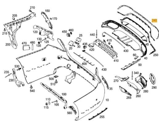 Genuine MERCEDES BENZ E W213 Avantgarde Rear Bumper Trim Chrome ...