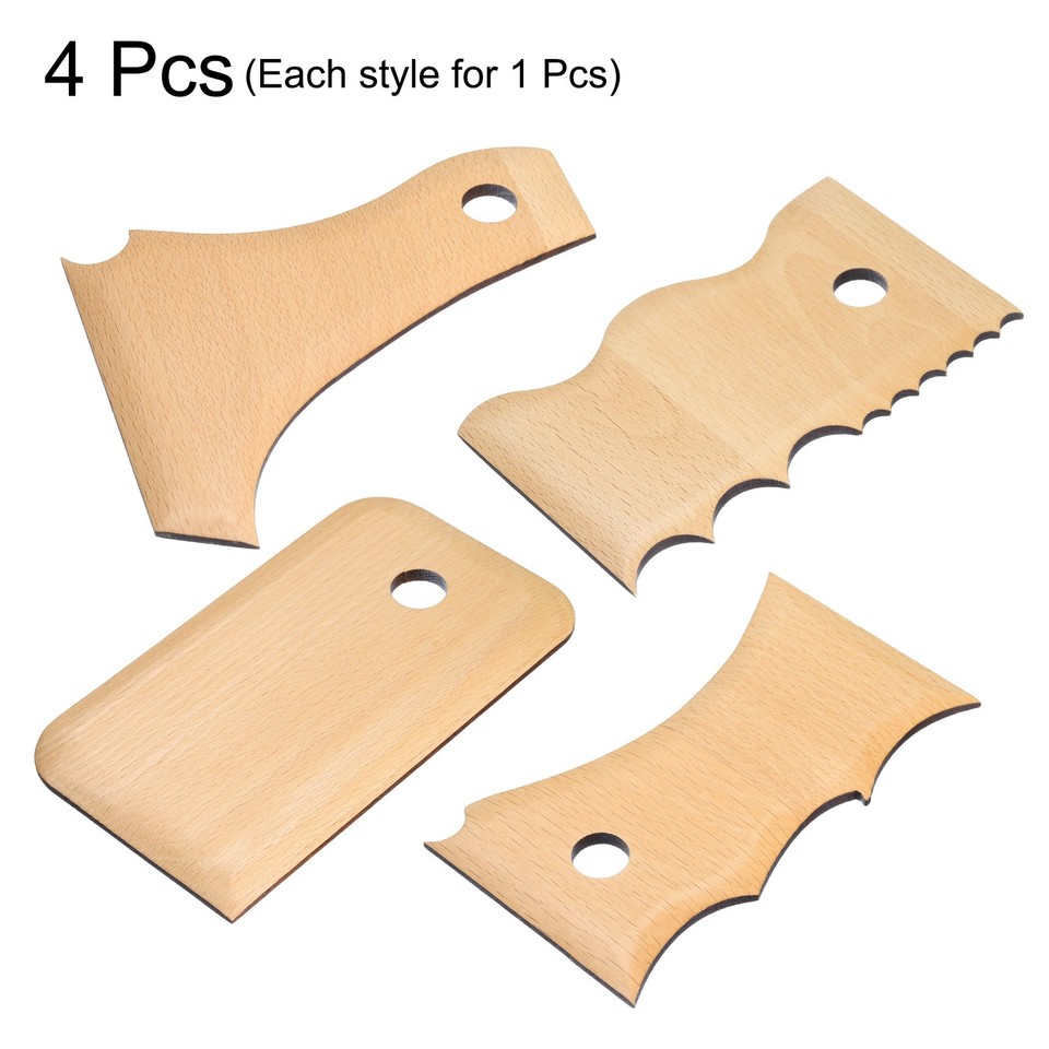 4pcs Pottery Ribs Trimming Tools Beech Pottery Profile Bundle Big Wave ...
