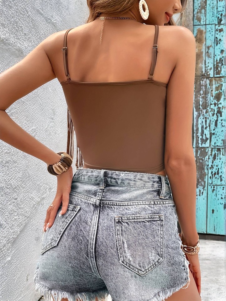 Damen Western Cowgirl Top - Country Konzert Outfits Festival Quaste ...