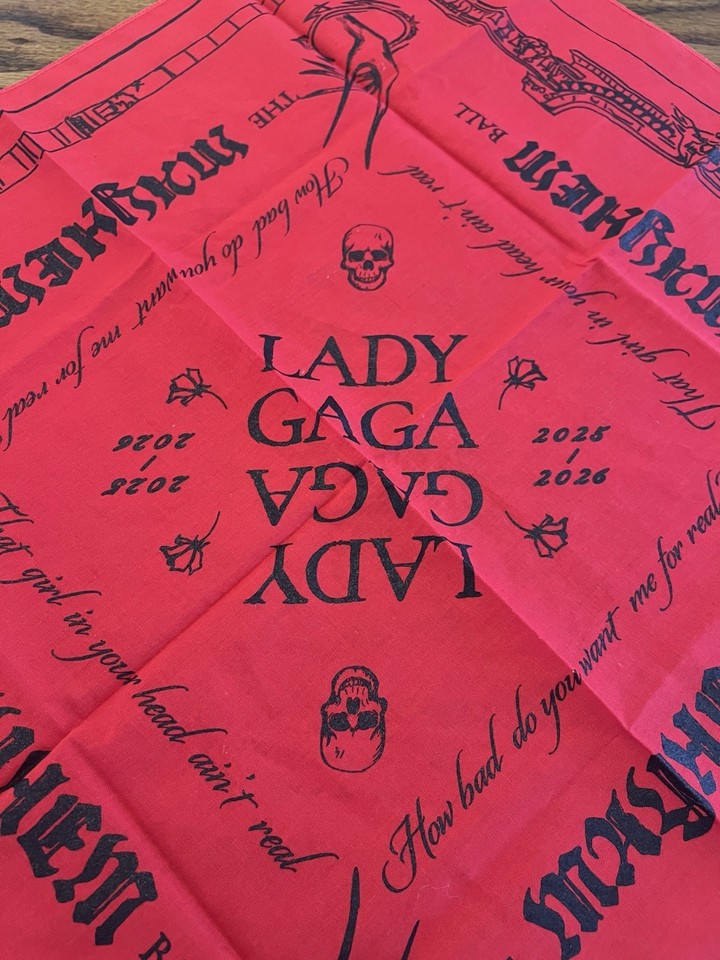 Lady Gaga Mayhem Ball Tour Red Bandana Official Merch | eBay