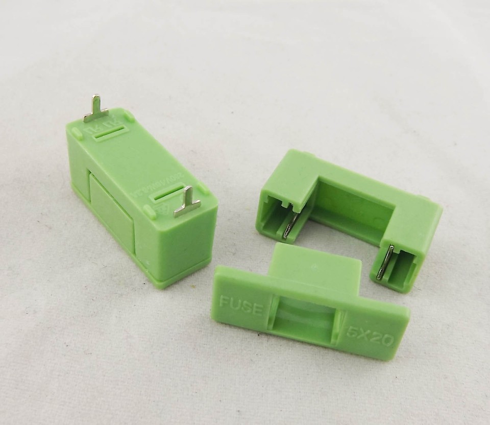 50pcs DIP PTF-7 6.3A 1.6W 250V Fuse Holder Used for 5 x 20mm Green ...