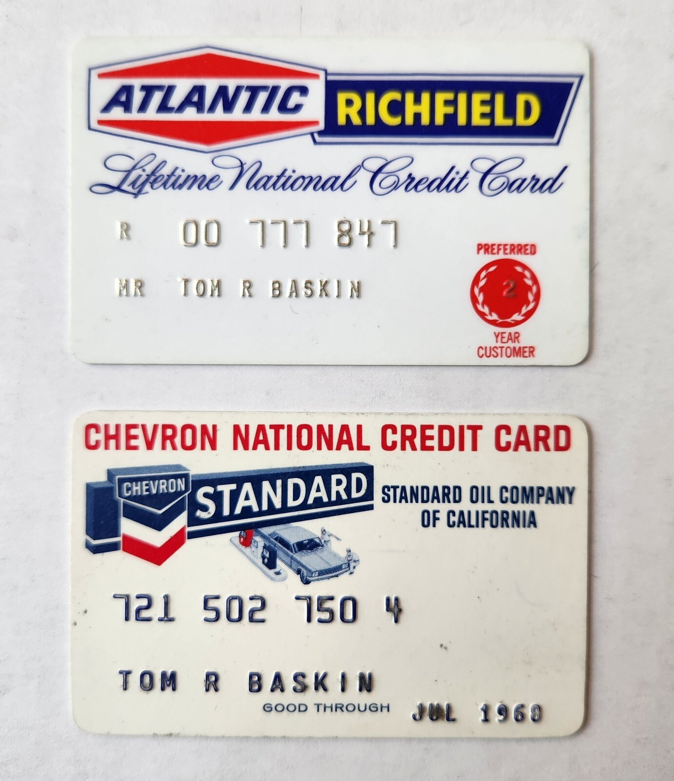 Credit Cards - 2 Vintage and Expired -Atlantic Richfield National ...