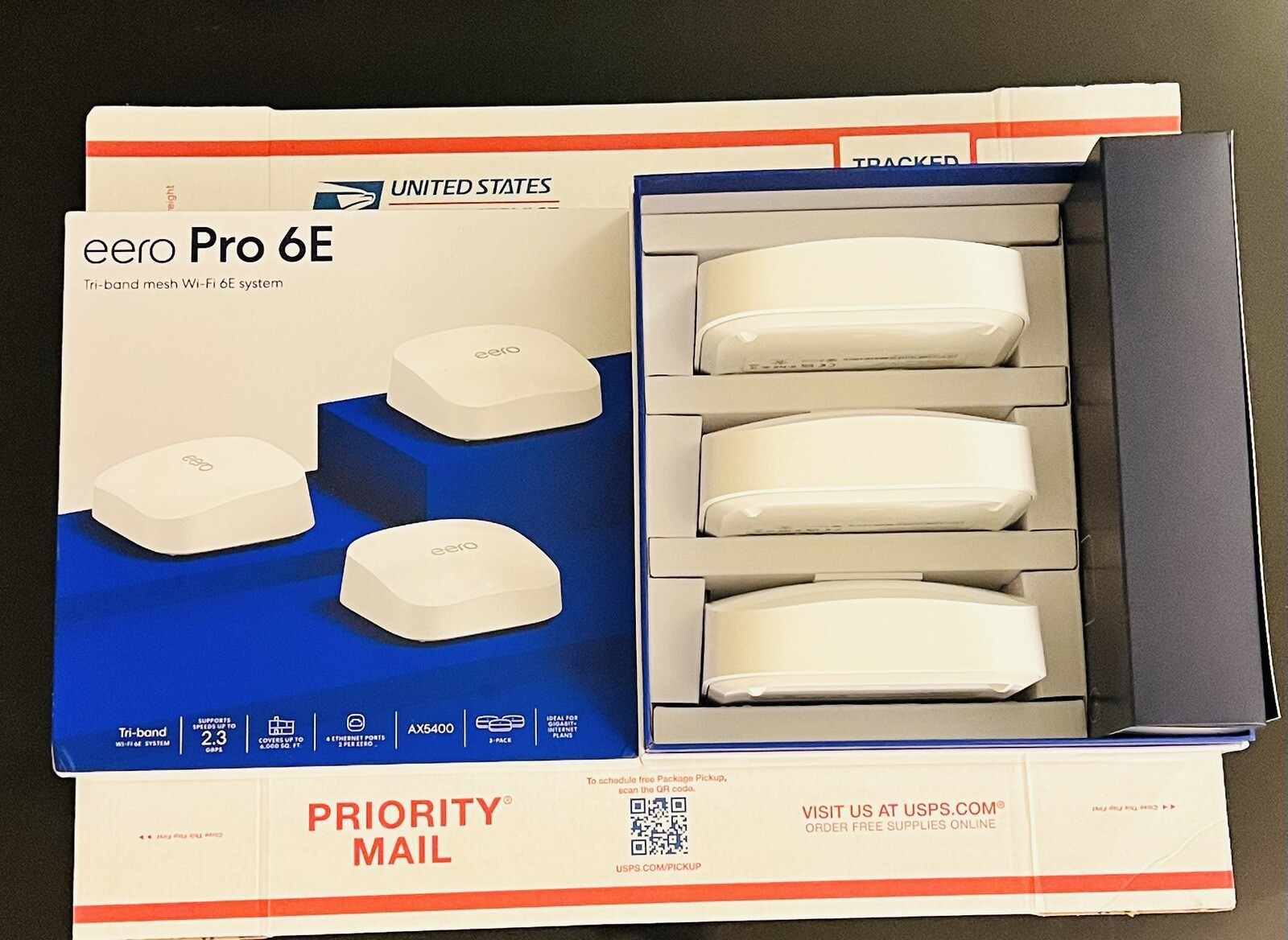 eero Pro 6E Tri-Band AXE5400 Wi-Fi 6E Router Mesh System - White (3 ...