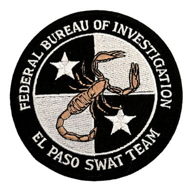 FBI EL PASO TEXAS SWAT TEAM BLACK & GRAY PATCH PD11 | eBay