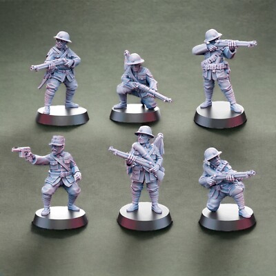 WW2 Chinese NRA Riflemen & NCO - 6 Figures - 28mm Wargames and ...