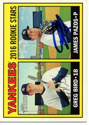 James Pazos New York Yankees 2016 Topps Heritage Signed Card | eBay