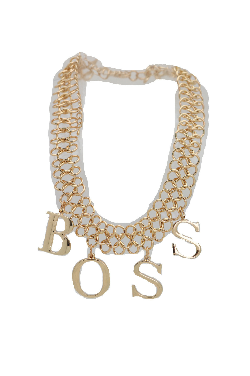 Women Attractive Fashion Necklace Gold Mesh Metal Chain Fun BOSS ...