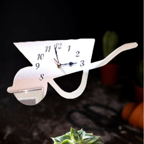 Wheelbarrow Shaped Silent Tick Acrylic Clocks - Many Colours, Bespoke ...
