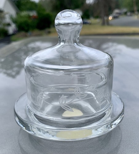 Princess House Crystal ‘Heritage’ Small Covered Butter Bell Dish With ...