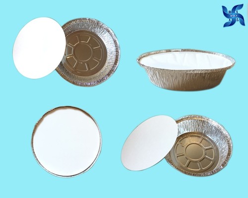 No12 ROUND ALUMINIUM FOIL FOOD CONTAINERS + LIDS PERFECT FOR HOME ...