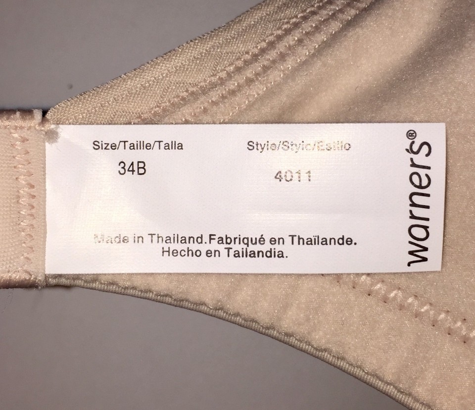 Warner's Bra Wirefree Padded Seamless Cup Invisible Lined TWO 2 TShirt ...