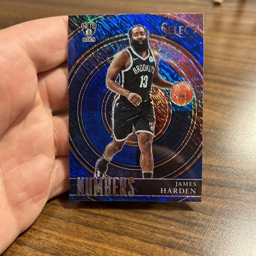 James Harden 2020-21 Panini Select Numbers Blue Shimmer Prizm Insert ...