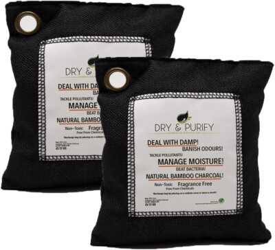 2 x Reusable Car Dehumidifier Clear Windscreen Moisture Damp Absorber ...