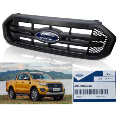 Grille Grill Genuine Matte Black For Ford Ranger XLT Wildtrak Facelift ...