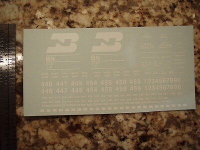 Burlington Northern BN 4650 cf ACF hoppers Three Line HO Decals Black ...