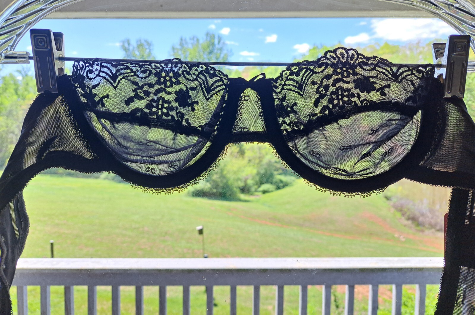 Vintage 1970s Sheer Black Strapless Bra 36A Nylon Lac… - Gem