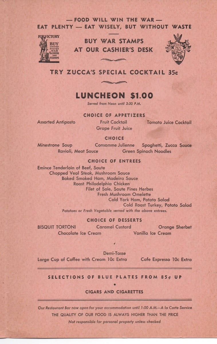Zucca Milan Menu Lynchburg Milan Lynchburg