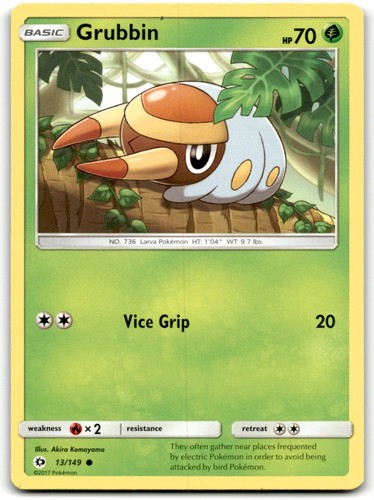 2017 Sun & Moon Pokemon TCG Card #13 Grubbin | eBay
