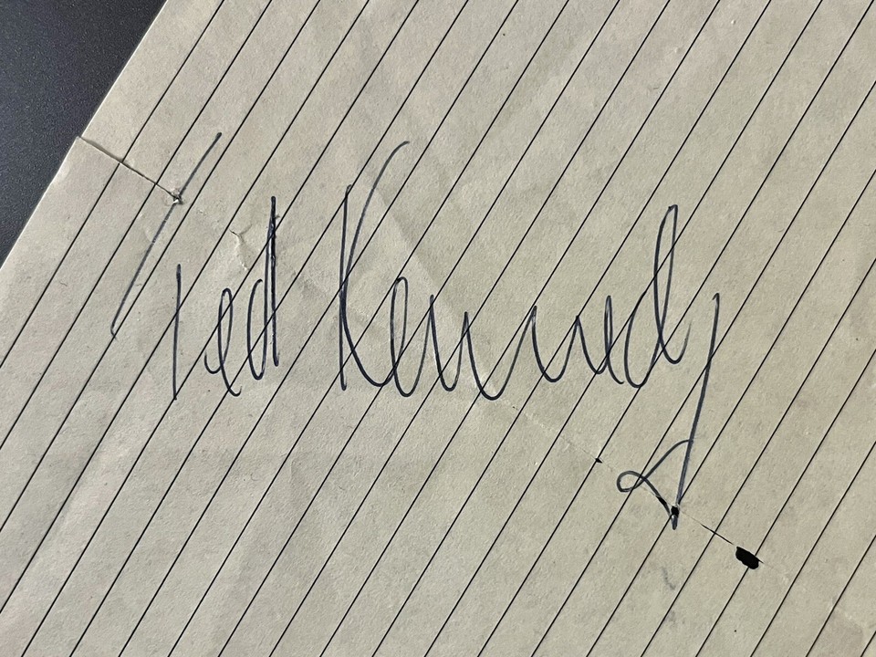 Ted Kennedy Signed Autograph Notebook Page Politician Senator | eBay