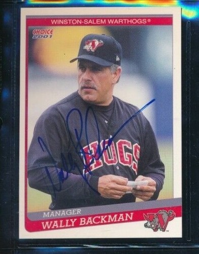 2001 Choice Winston-Salem Warthogs Wally Backman #5 signed auto ...