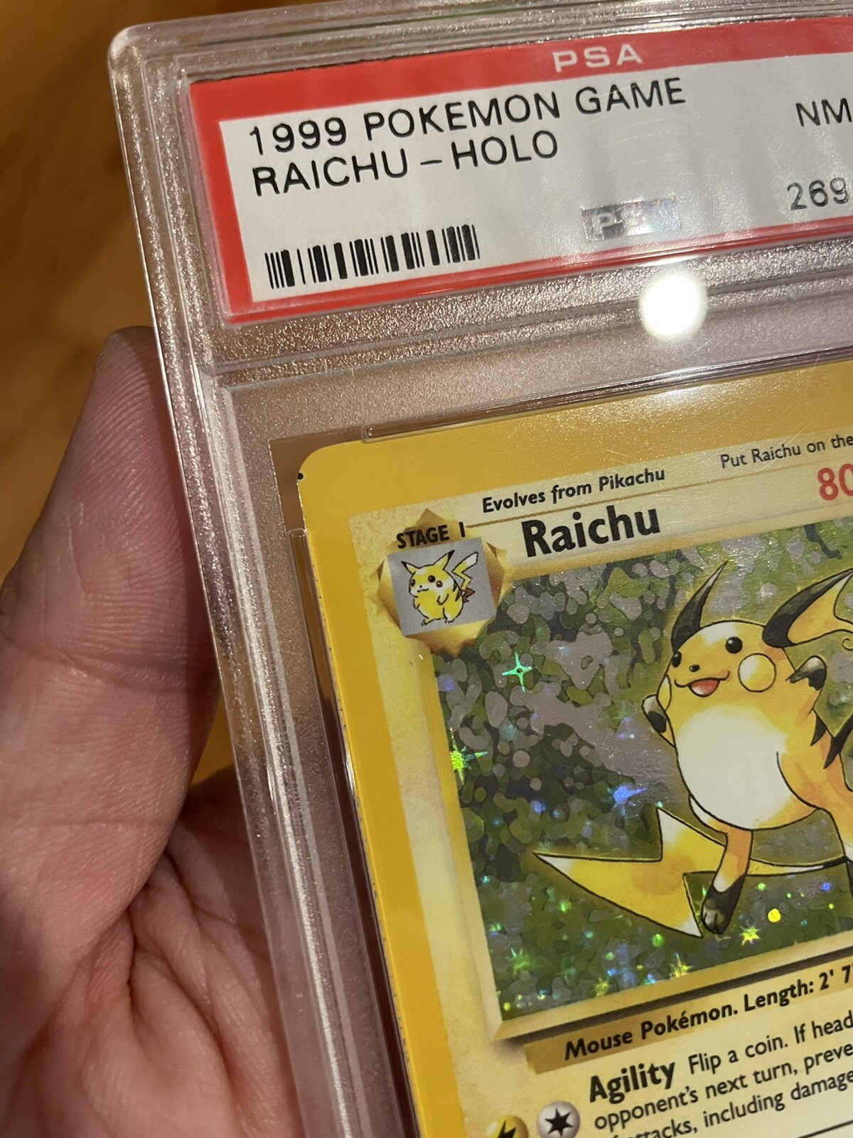 1999 Original Base Set Raichu Holo 14 PSA 8OC Off Center Pop 2 Error ...