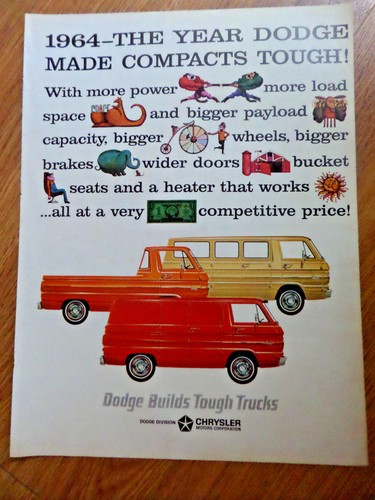 1964 Dodge Compacts Trucks Ad Econoline Vans Wagons | eBay